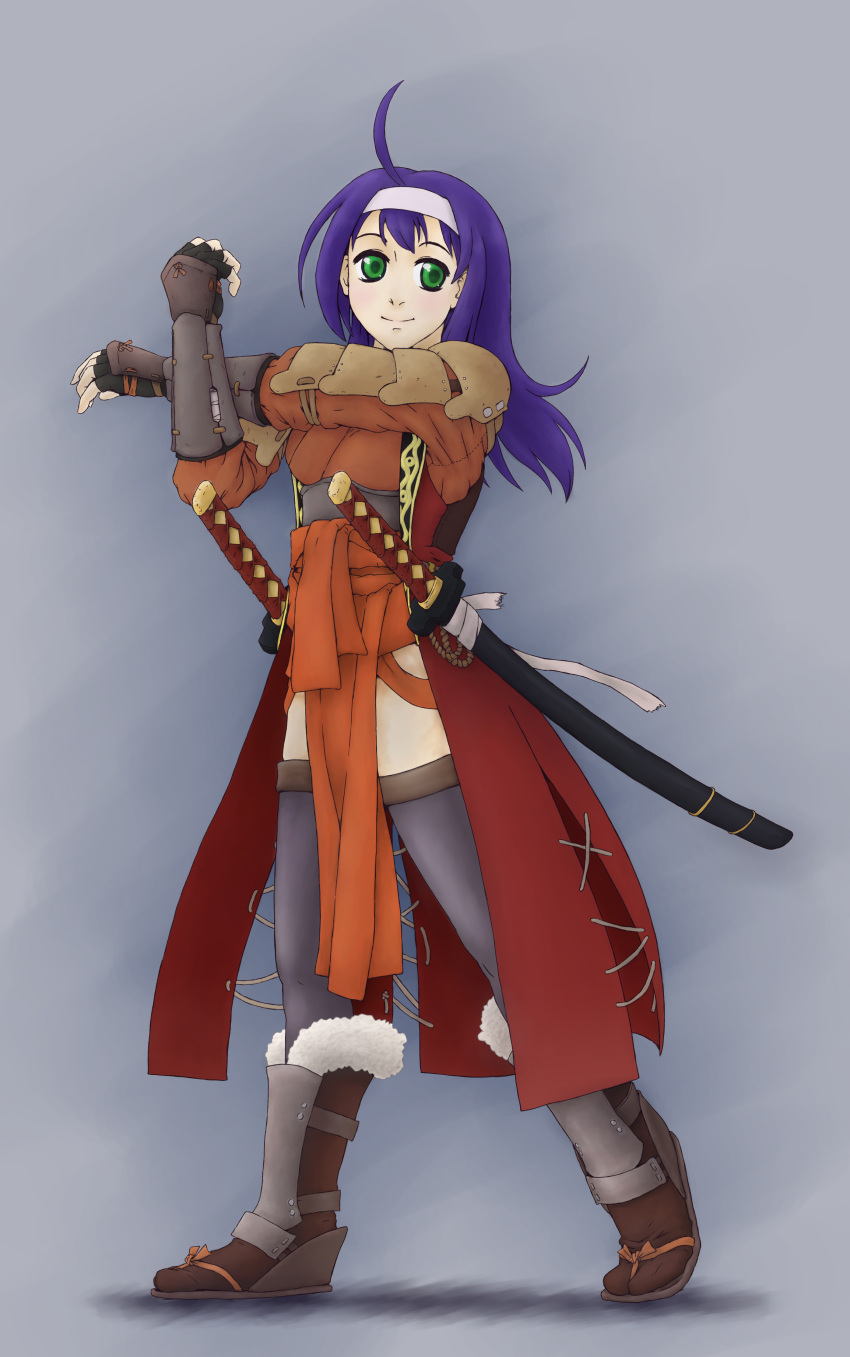 Safebooru - 1girl absurdres ahoge atmosk blue hair boots bracer breasts ...