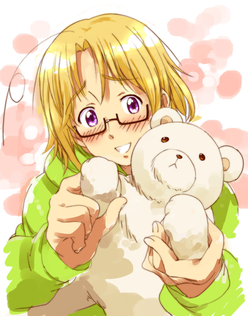 Safebooru - 1boy ahoge axis powers hetalia blonde hair canada (hetalia) glasses highres looking ...