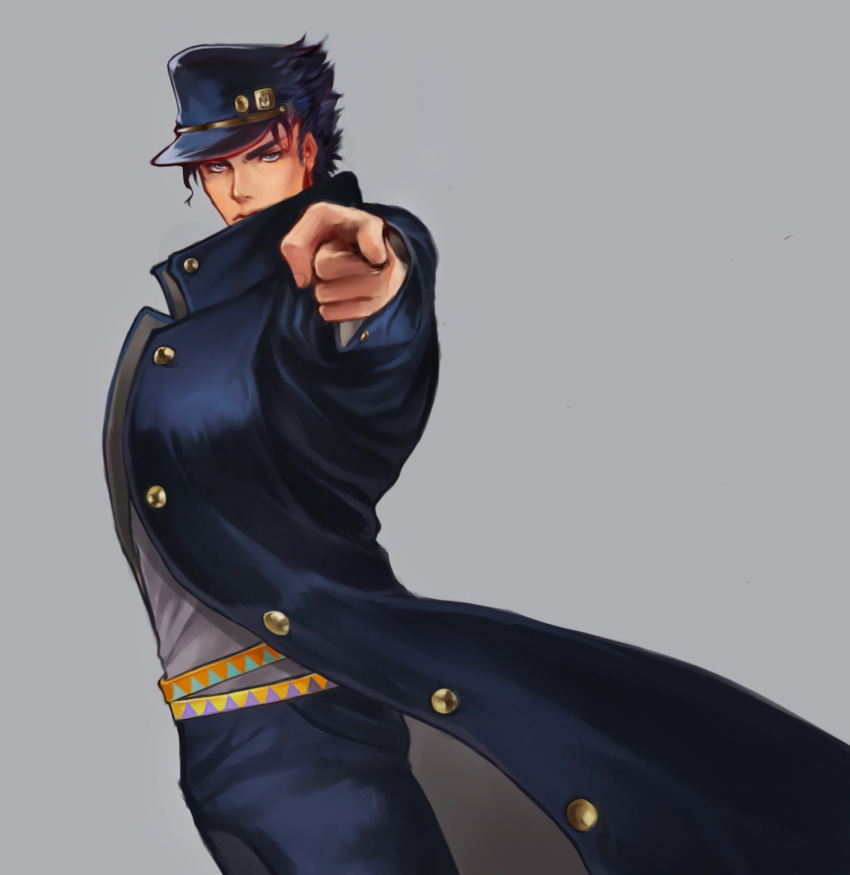 Safebooru - 1boy blue hair gakuran hat highres iunnex jojo no kimyou na ...