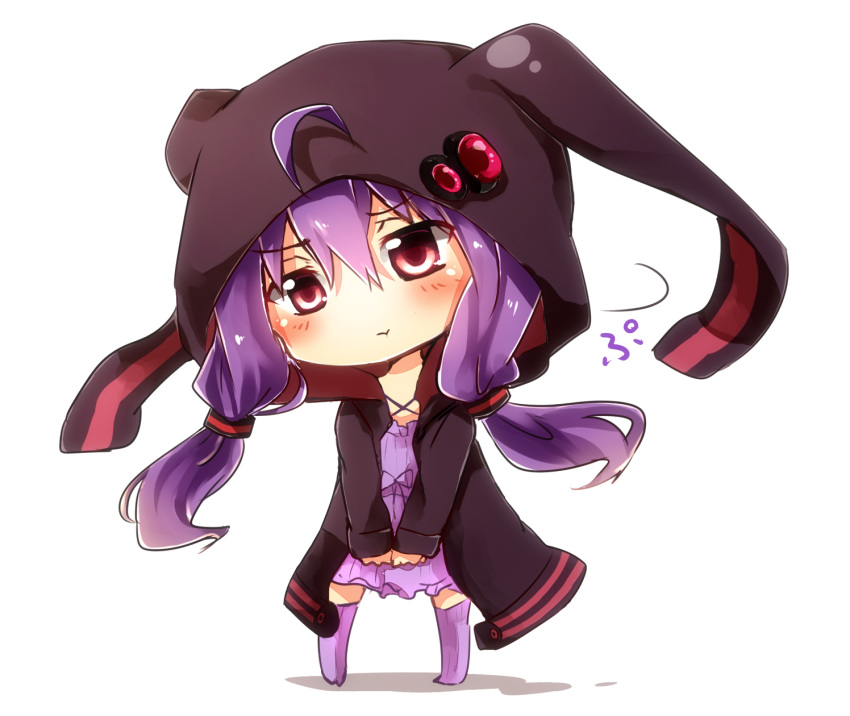 Safebooru - 1girl ahoge chibi highres hooded jacket hoodie long hair ...