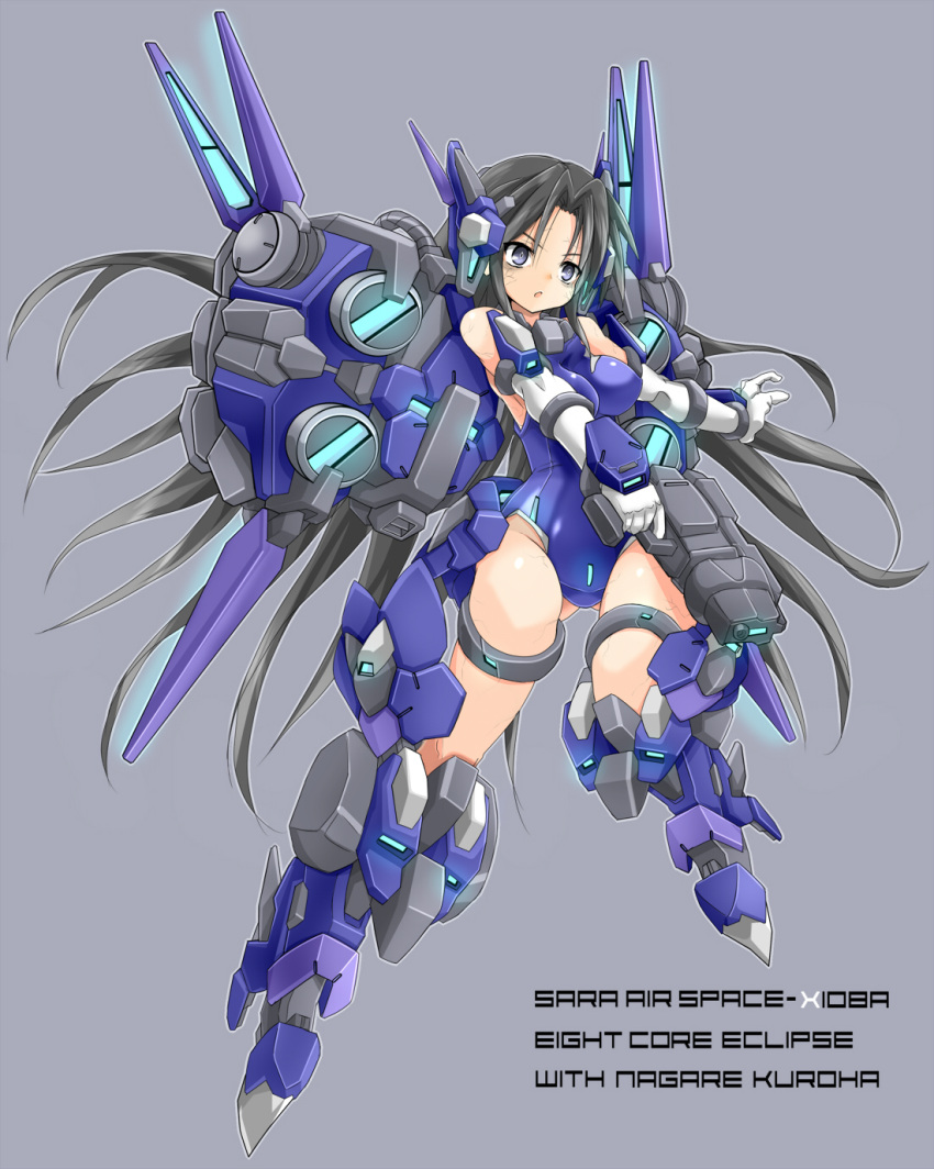 Safebooru - 1girl black hair blue eyes breasts densou tenshi valforce ...