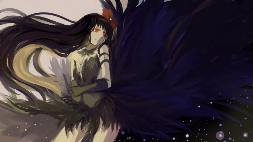 Safebooru - 1girl akemi homura akuma homura bare shoulders black gloves ...