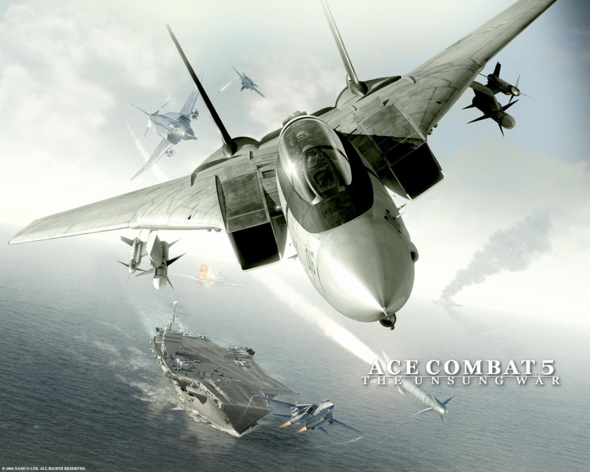 Safebooru - ace combat ace combat 5 afterburner aim-7 sparrow aim-9 sidewinder aircraft carrier ...