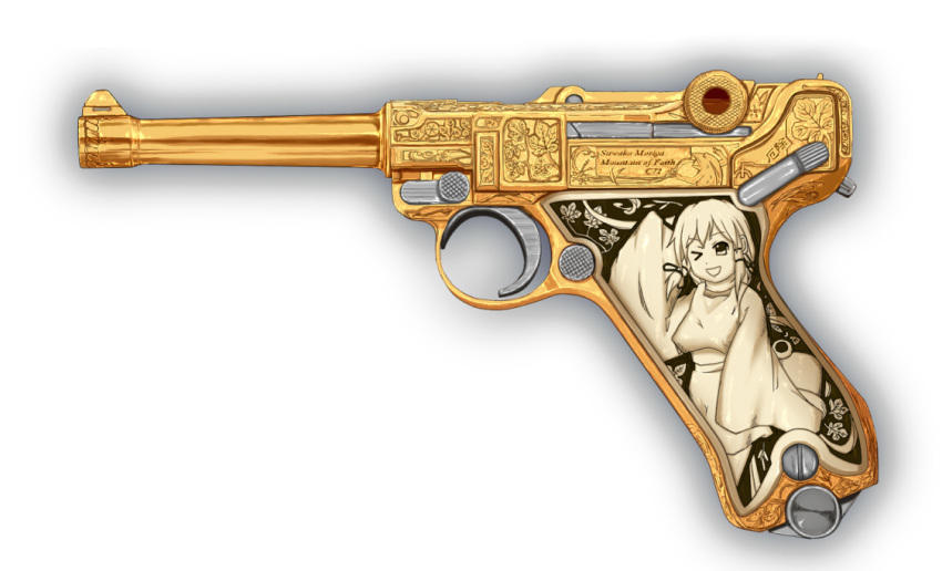 Safebooru - > o close-up derivative work english gavinekov gun handgun ...