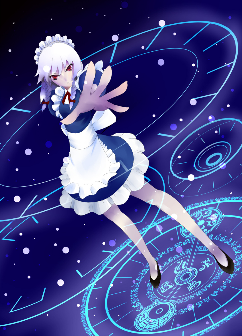 Safebooru - highres izayoi sakuya magic circle red eyes short hair ...