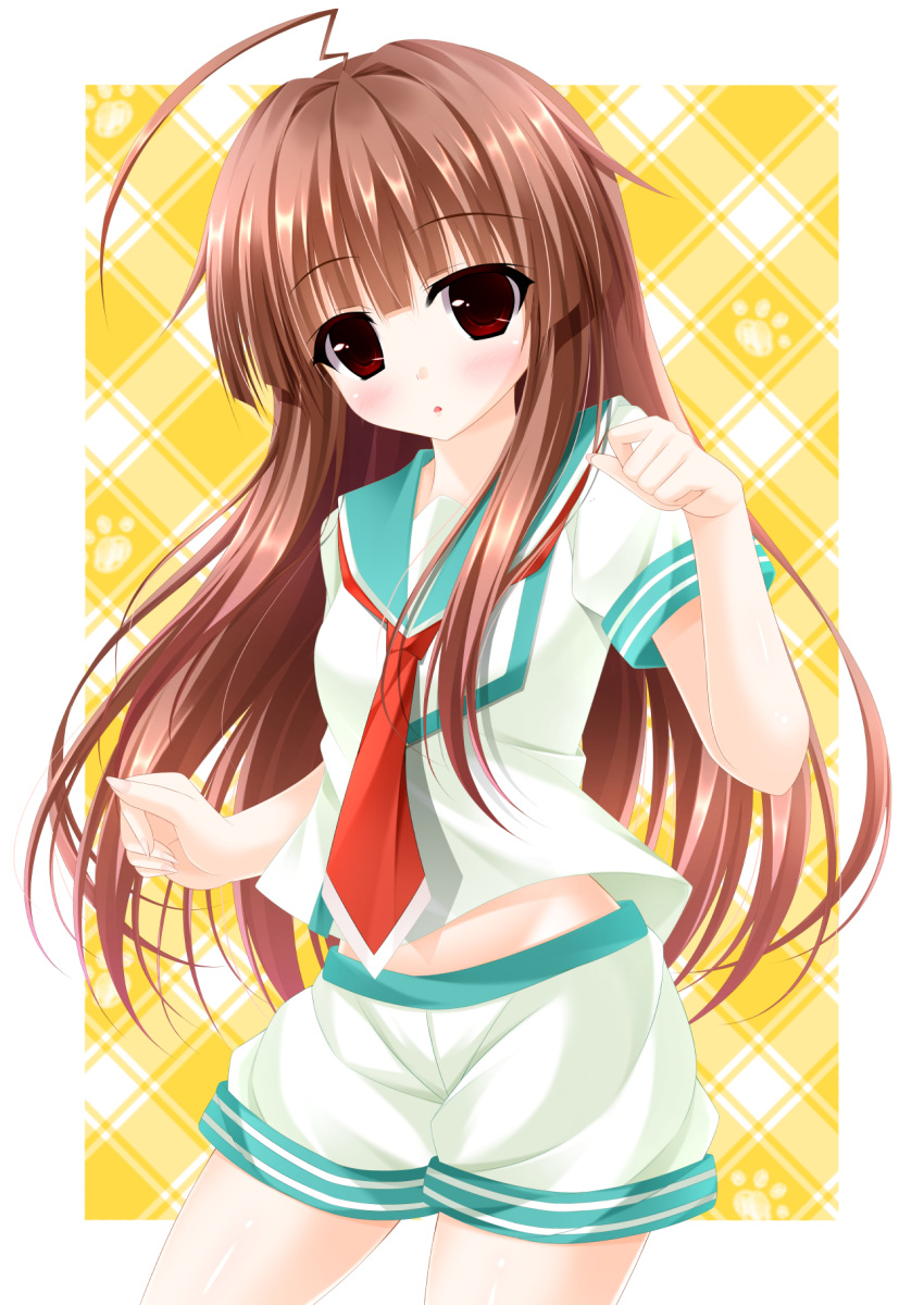 Safebooru - 1girl ahoge brown hair highres kantai collection kuma (kantai collection) long hair ...