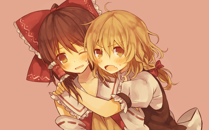 Safebooru - 2girls ahoge amahira arms around neck ascot blonde hair ...