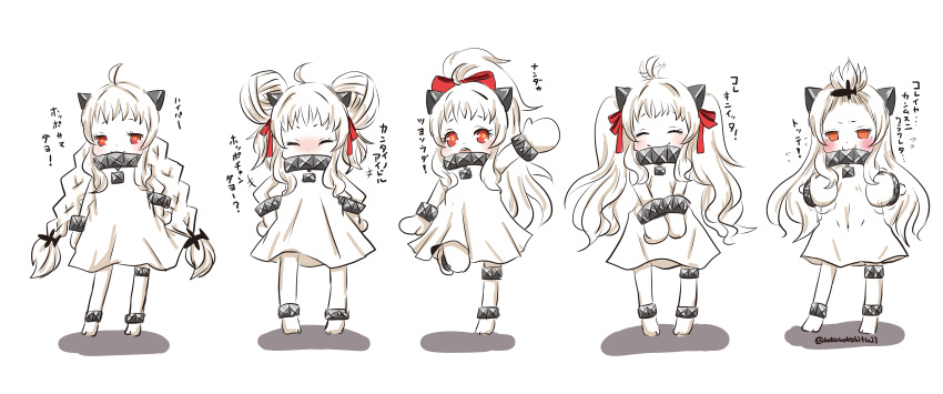 Safebooru - 5girls @ @ absurdres ahoge ahoge wag alternate hairstyle arishiki blush bow braid ...