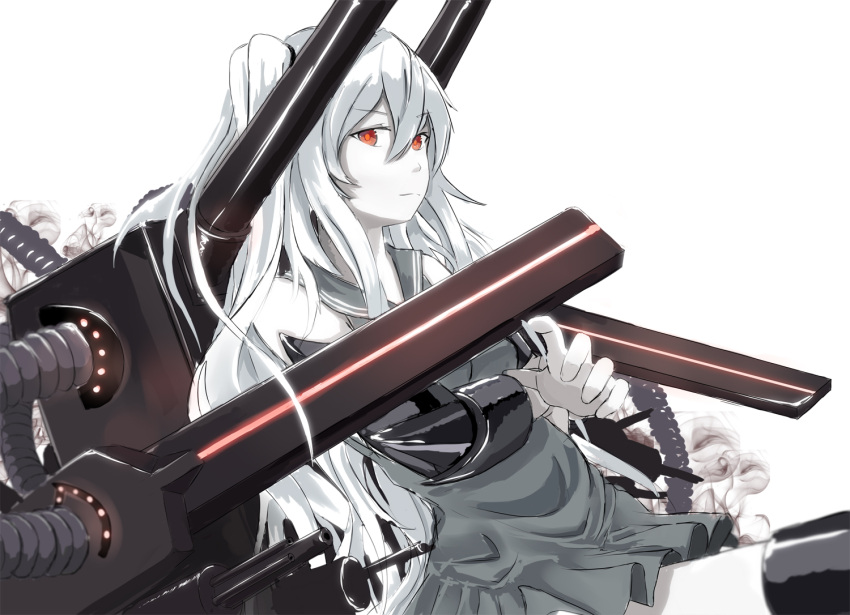 Safebooru - 1girl aircraft carrier oni gauntlets kantai collection long ...
