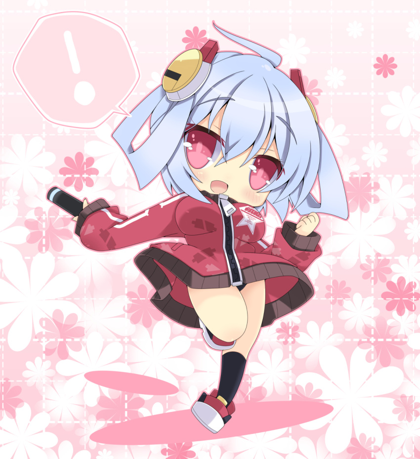 Safebooru - ! 1girl :d ahoge blue hair chibi hair ornament hair rings ...