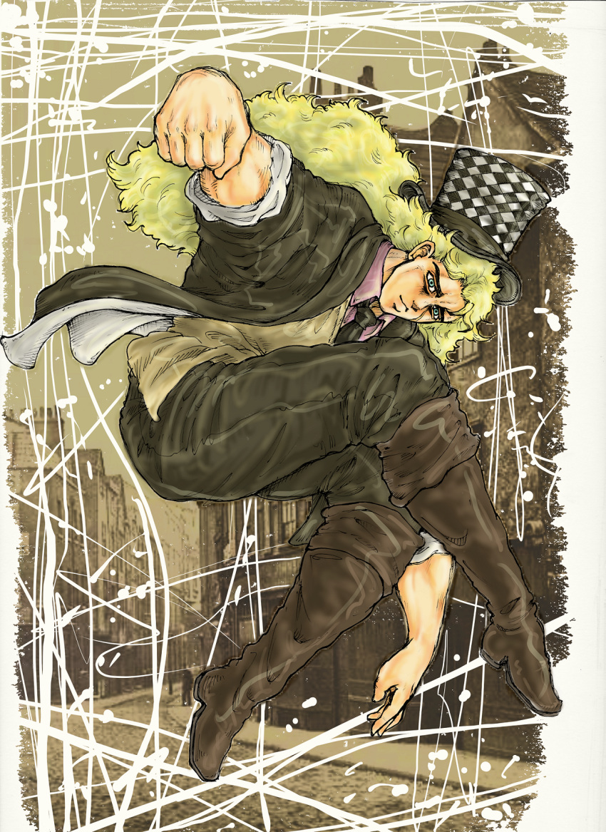 Safebooru - blonde hair boots derivative work hat highres jojo no ...