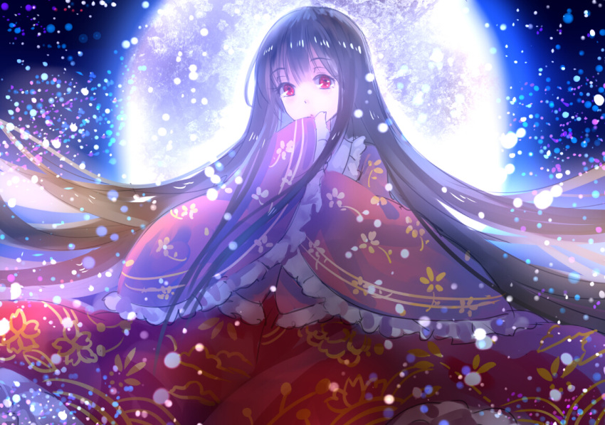 Safebooru 1girl Black Hair Expressionless Frilled Sleeves Frills 3793