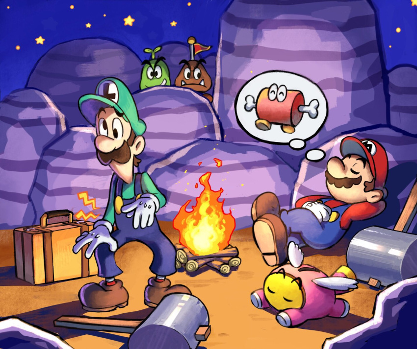 Safebooru - 2boys 3others beanie (mario) blue overalls brothers ...