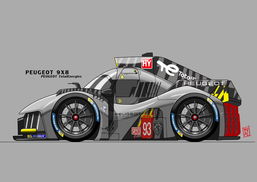 Safebooru - car chibi from side grey background le mans prototype ...