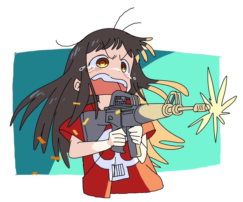 Safebooru - 1girl black hair crying crying with eyes open ddasang ...