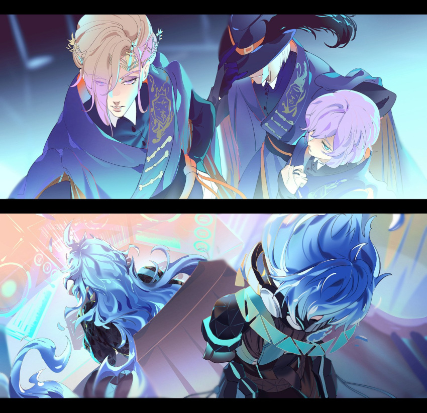 Safebooru - 5boys android blonde hair blue hair commentary request epel ...