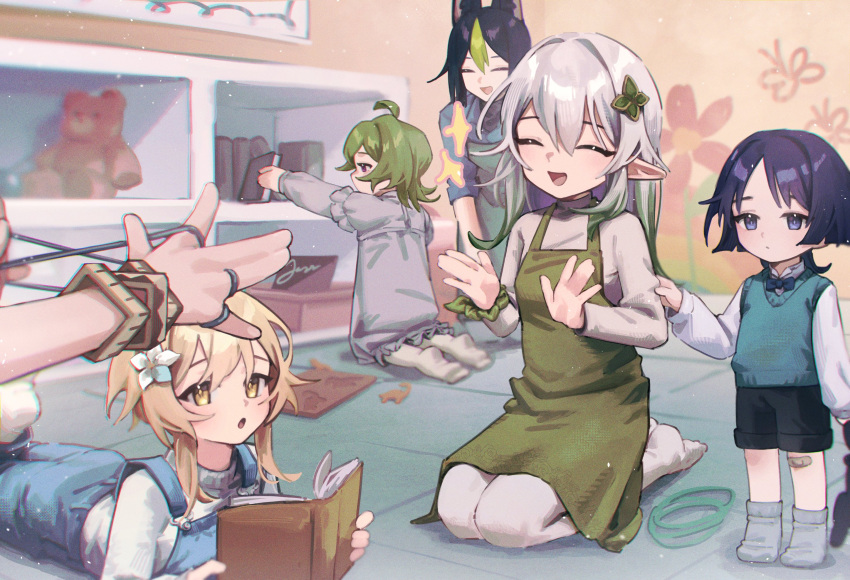 Safebooru - 2boys 3girls aged down ahoge alternate costume alternate hairstyle animal ears ...