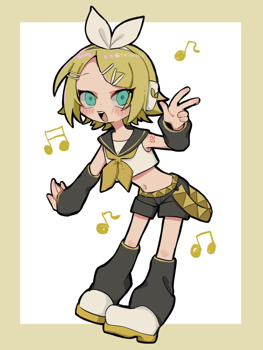 Safebooru - 1boy 1girl belt black sailor collar black shorts blonde ...