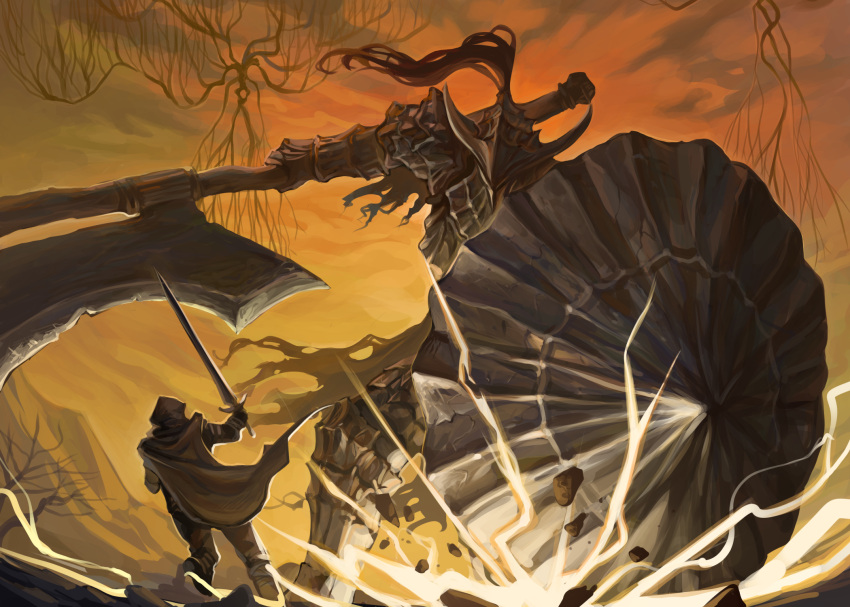 Safebooru - 1other armor armored boots ashen one (dark souls 3) axe ...