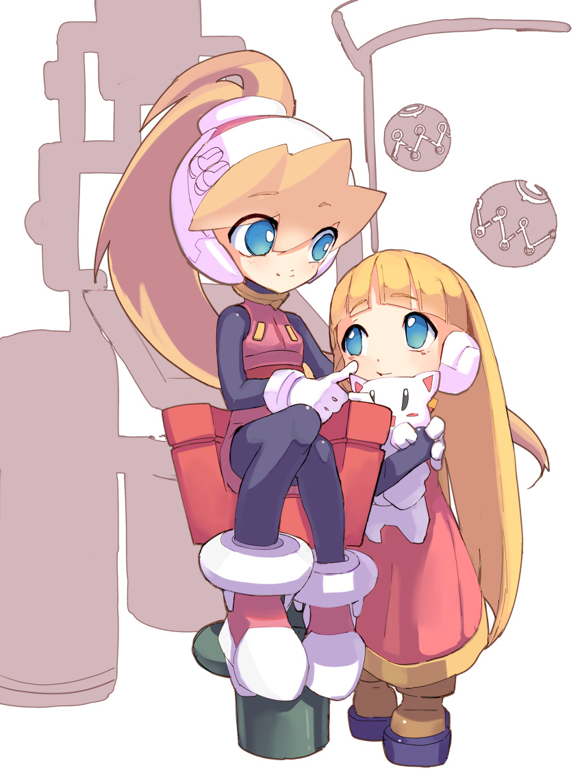 Safebooru - 2girls absurdres alouette (mega man) black bodysuit blonde ...
