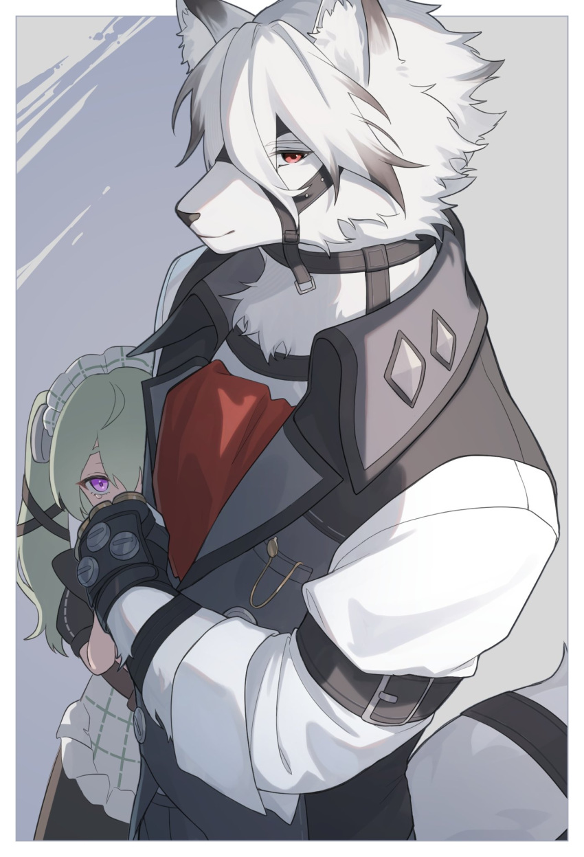 Safebooru - 1boy 1girl closed mouth corin wickes furry furry male green ...