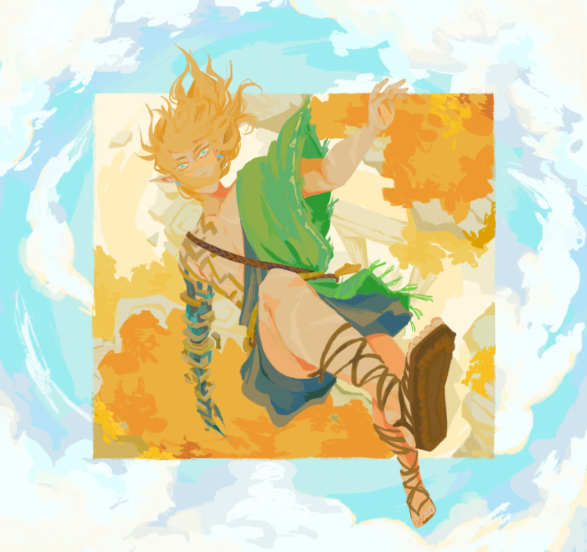 Safebooru - 1boy archaic set (zelda) arm up blonde hair blue eyes ...