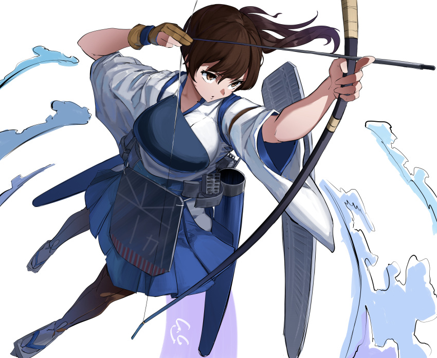 Safebooru - 1girl absurdres black thighhighs blue hakama blush bow ...