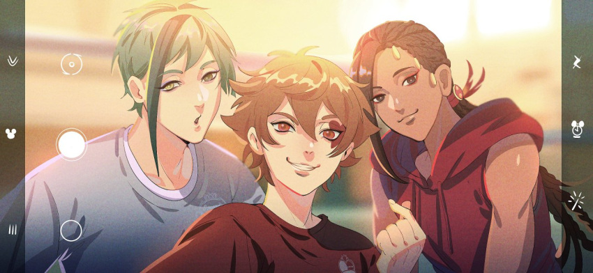 Safebooru - 3boys ace trappola brown eyes brown hair commentary request ...