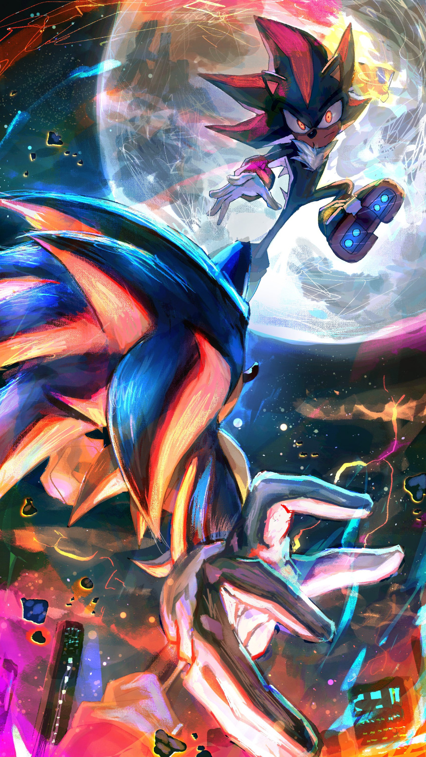 Safebooru - 2boys absurdres battle black fur blue fur body fur full ...