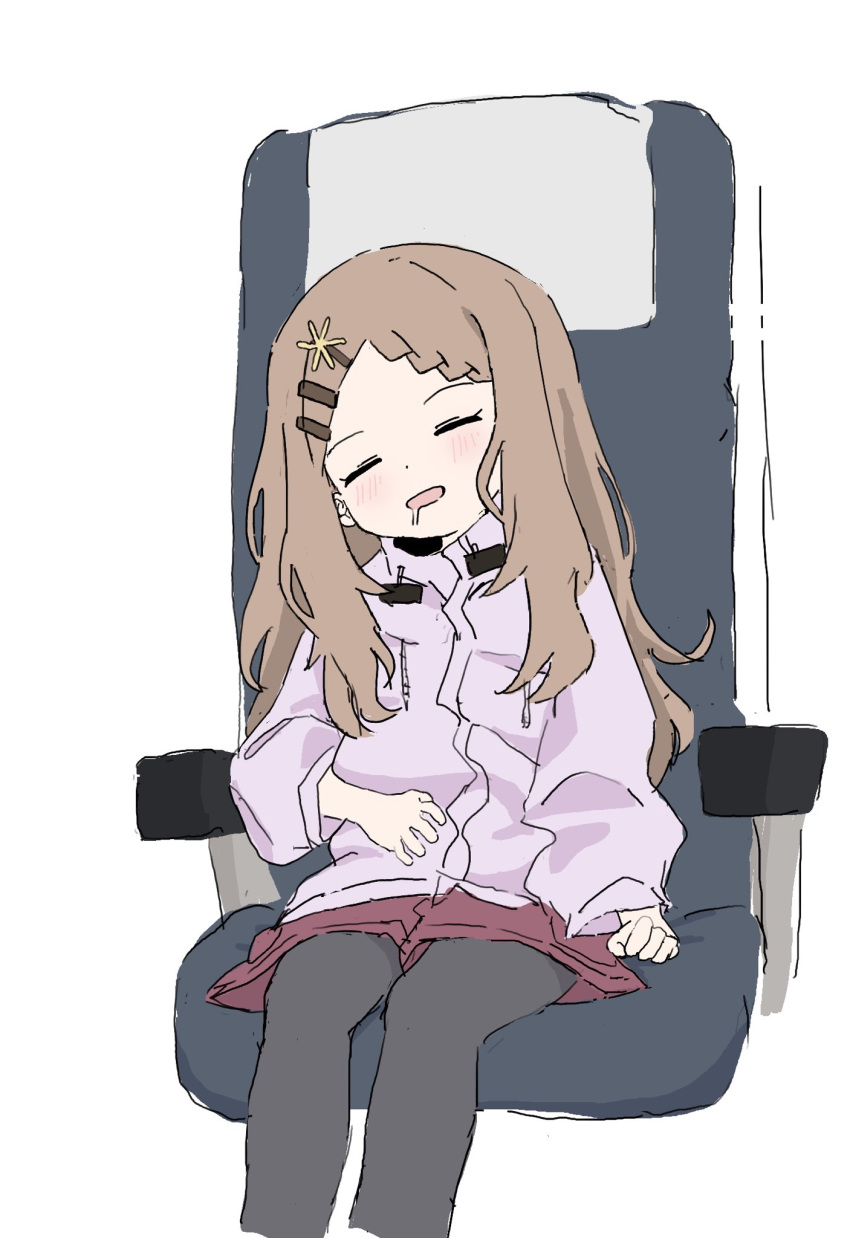 Safebooru - 1girl aoba kokona black leggings blush braid braided bangs brown hair chair child ...
