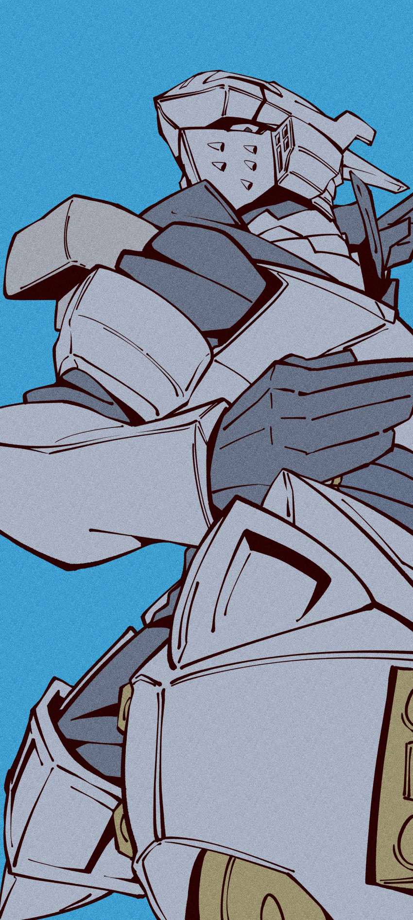 Safebooru - 1boy absurdres arm up armor armored legwear black gloves blue background boku no ...