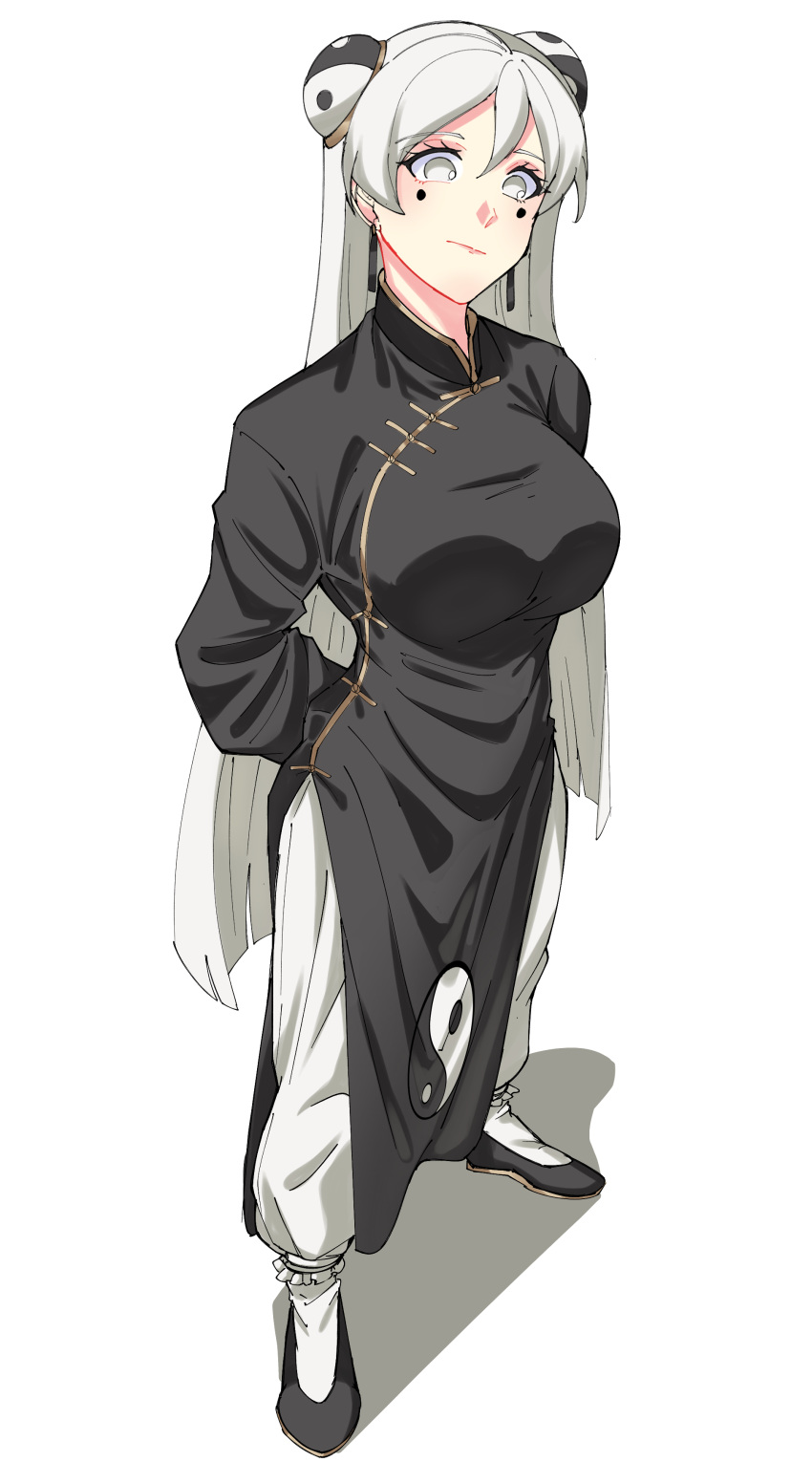 Safebooru - 1girl absurdres black dress china dress chinese clothes ...