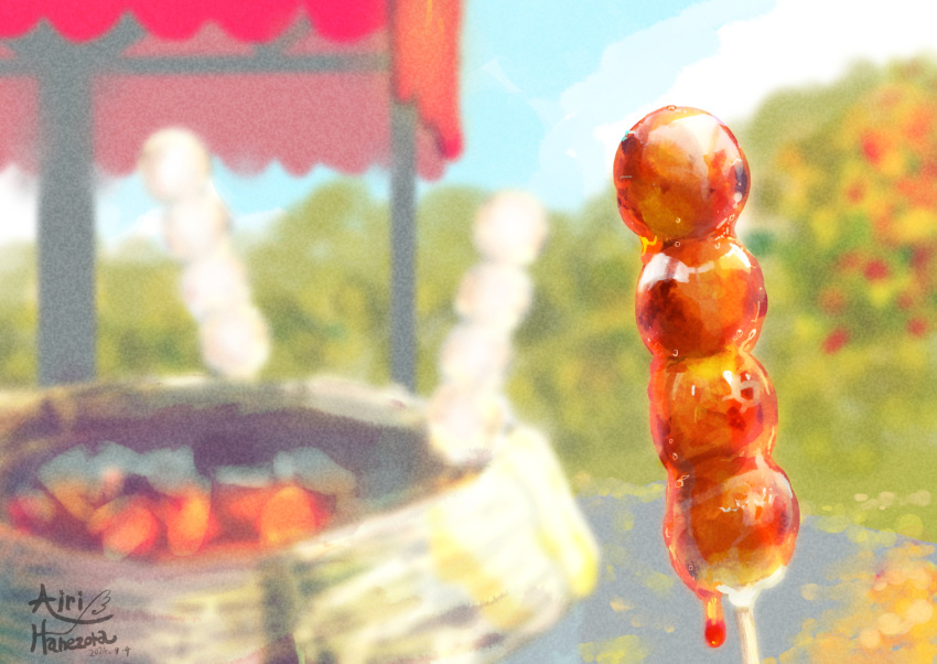 Safebooru - airihanezora artist name blue sky blurry blurry background bush clip studio paint ...