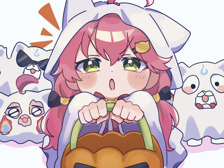 Safebooru - 35p (sakura miko) :o ahoge alternate costume animal hood ...