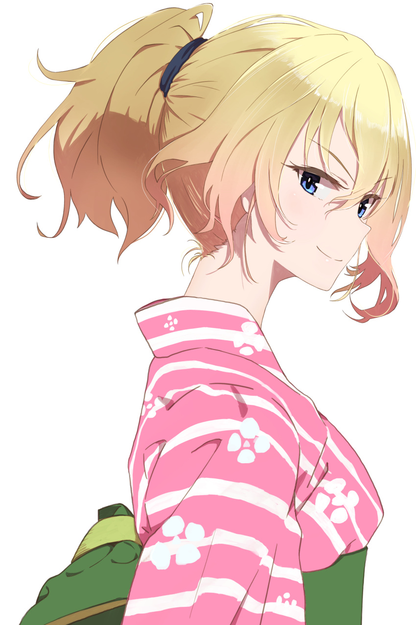 Safebooru - 1girl absurdres alternate hairstyle blonde hair blue eyes ...