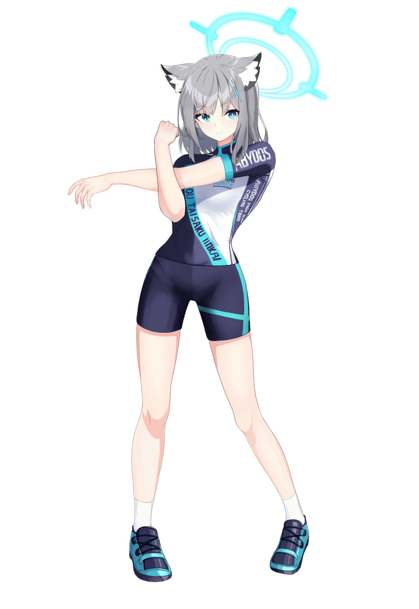 Safebooru - 1girl animal ears animal focus bike shorts black shorts blue archive blue eyes ...