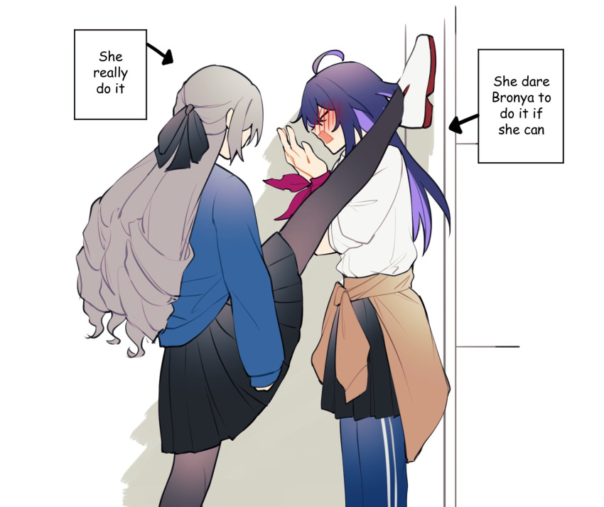 Safebooru - 2girls ahoge alternate costume arrow (symbol) back black ...