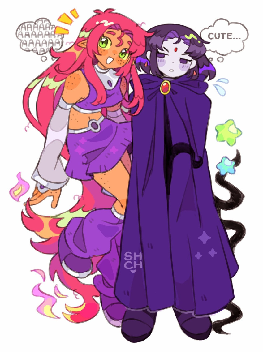 Safebooru - 2girls bindi blush cloak colored skin commentary cyber ...
