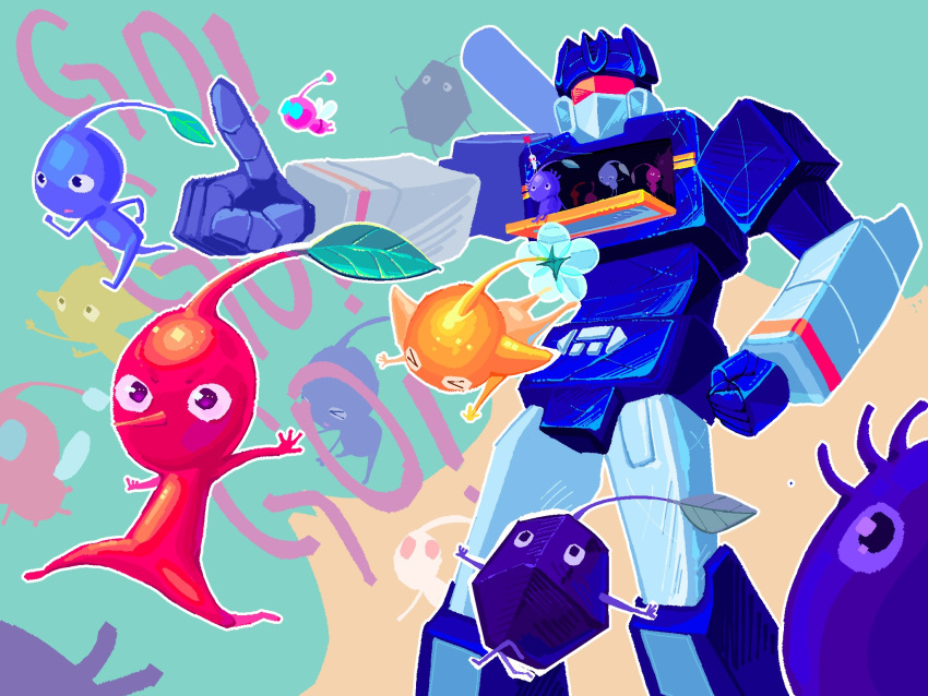 Safebooru - 1boy blue pikmin crossover decepticon flower highres mecha ...