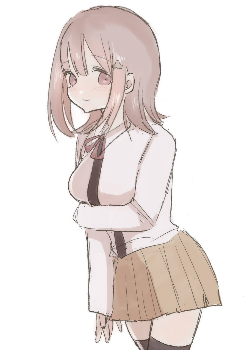 Safebooru - 1girl black thighhighs blush breasts brown skirt danganronpa (series) danganronpa 2 ...