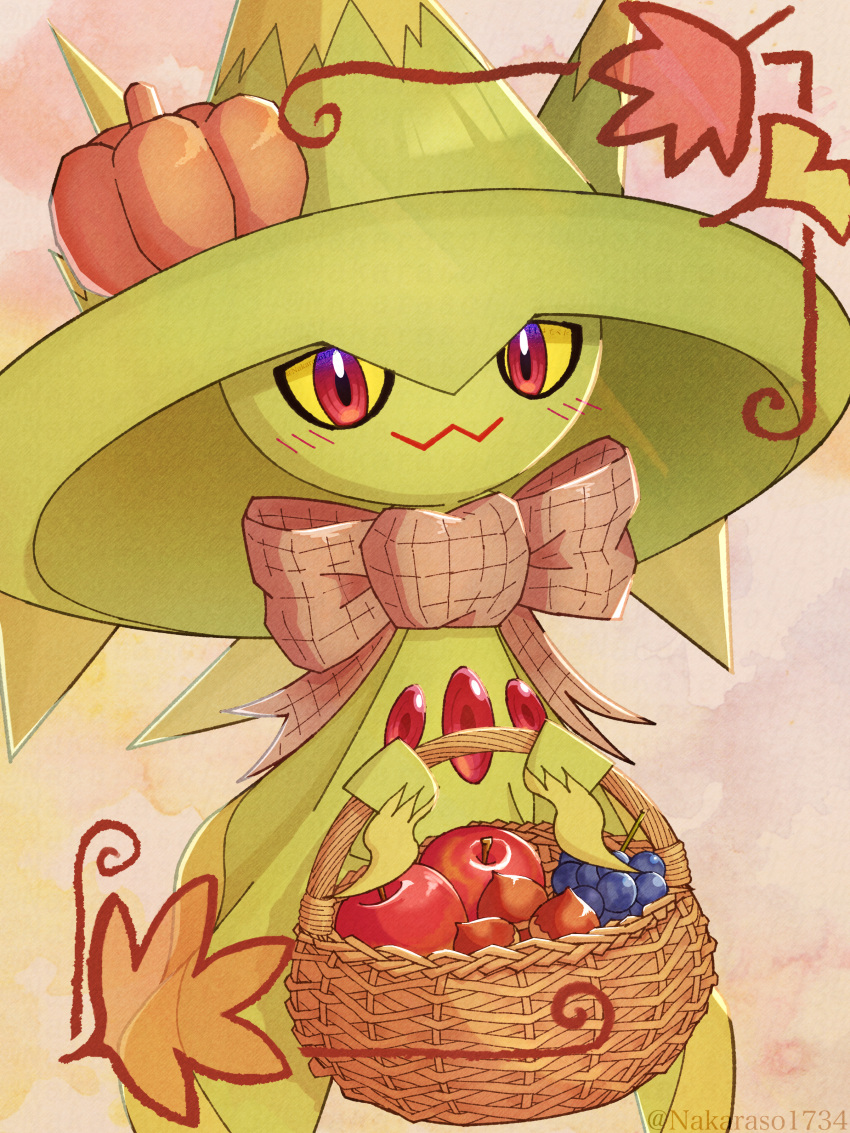 Safebooru - absurdres alternate color apple basket berry blueberry bow bowtie brown bow brown ...