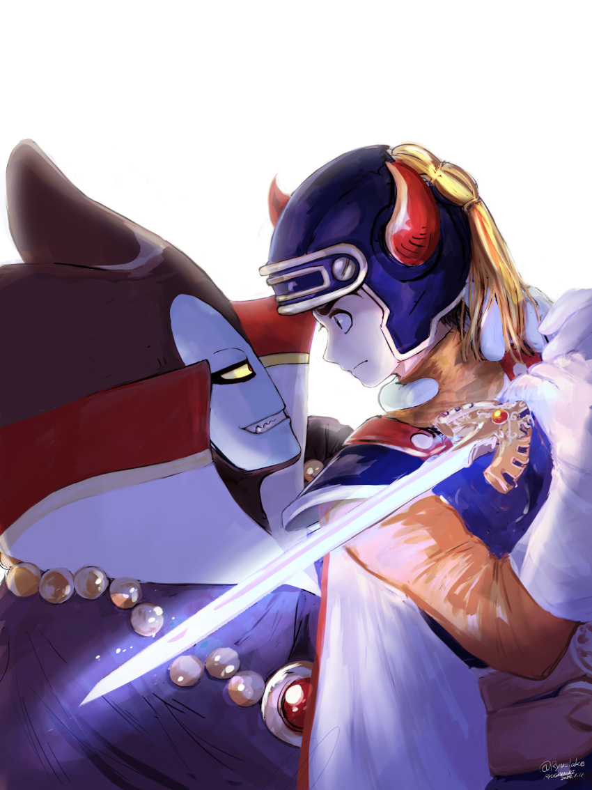 Safebooru - 2boys absurdres armor black eyes black hair blue armor blue ...