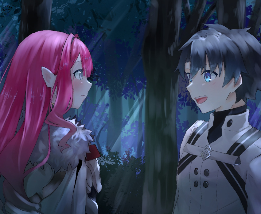 Safebooru - 1boy 1girl armor baobhan sith (fate) black hair blue eyes ...