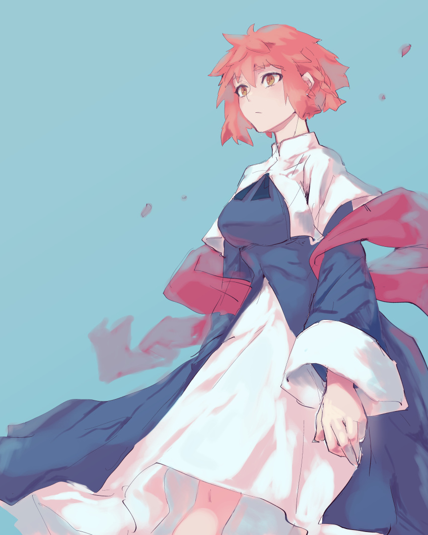 Safebooru - 1girl absurdres blue background blue dress breasts dress ...