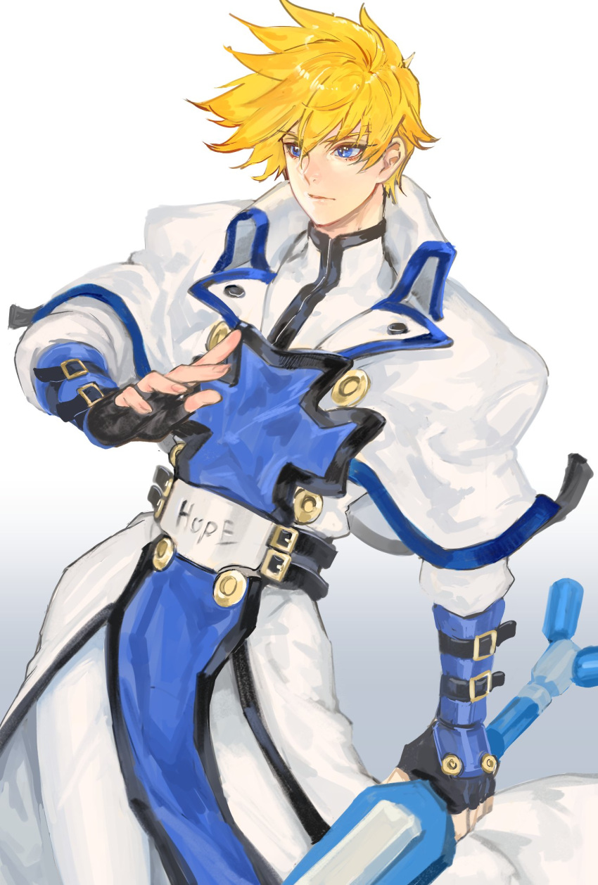 Safebooru - 1boy arm belt arm up belt belt buckle black belt blonde hair blue eyes buckle closed ...