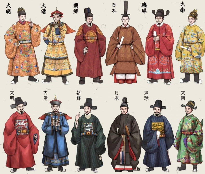 Safebooru - 6+boys beard black hair chaofu chaoguan chinese clothes ...