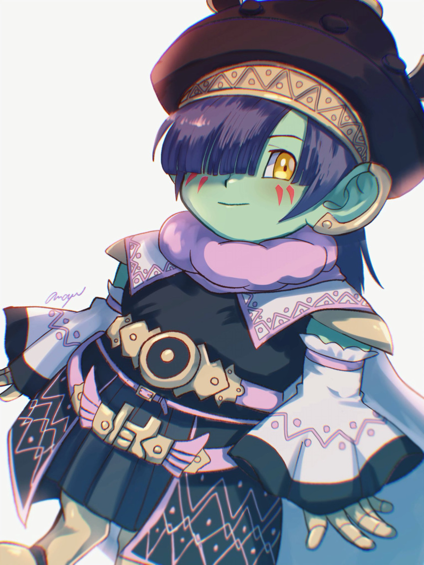 Safebooru - 1boy amayu (amaamailust) armor black robe blunt bangs cape closed mouth colored skin ...