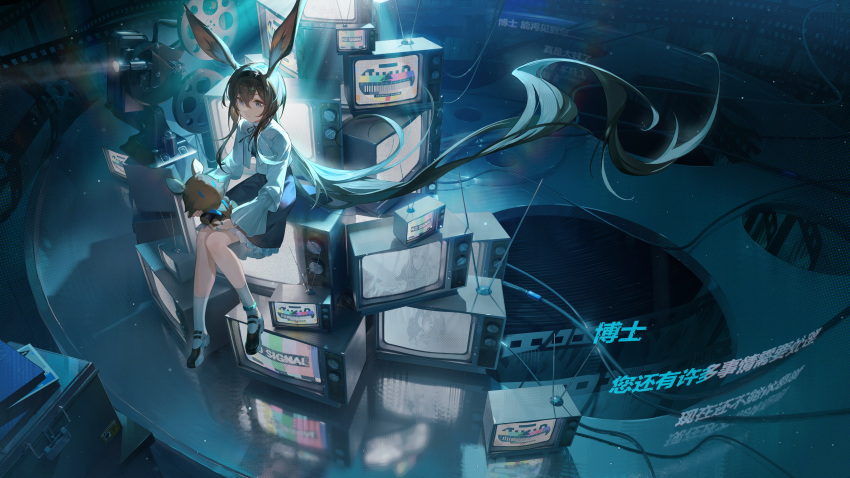 Safebooru - 1girl absurdres alternate costume amiya (arknights) animal ears arknights black ...