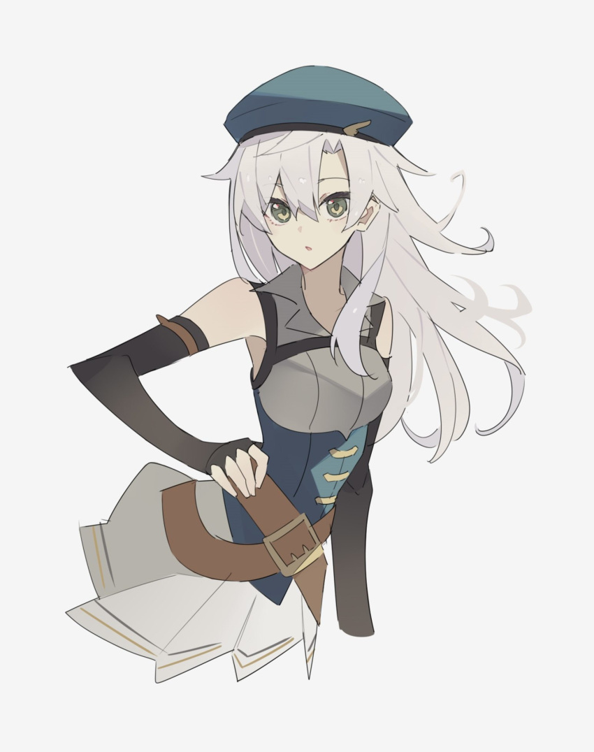 Safebooru - 1girl bare shoulders beret breasts curtained hair detached sleeves eiyuu densetsu ...