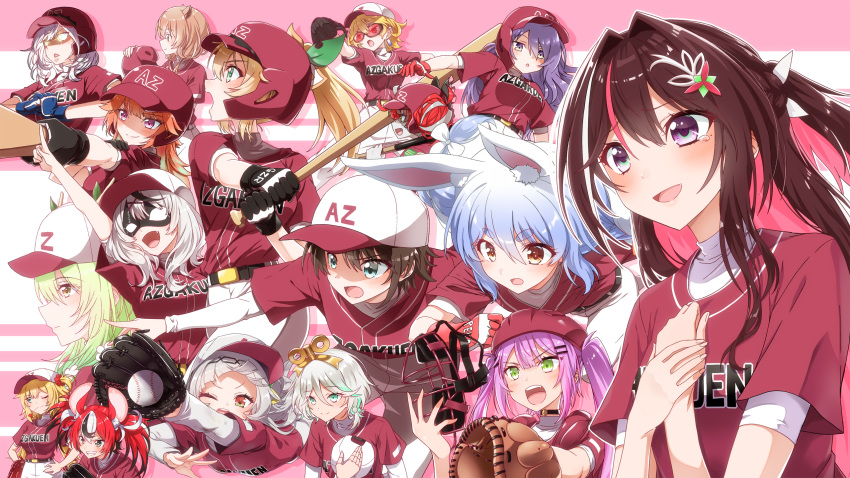 Safebooru - 6+girls akai haato aki rosenthal alternate costume amane kanata animal ears ayunda ...